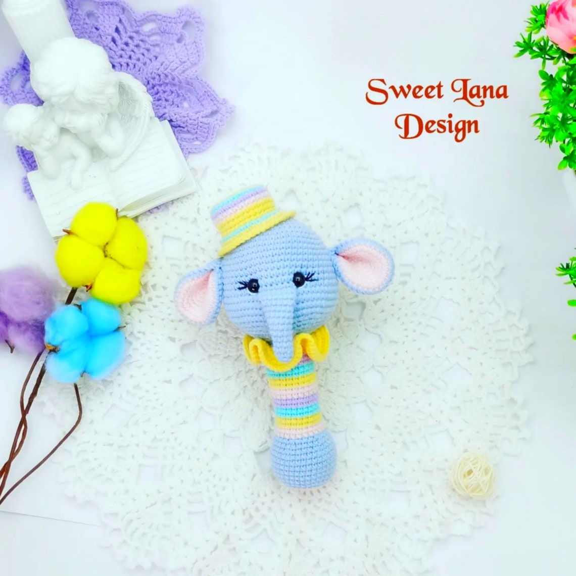 Crochet PATTERN Baby Rattle, Elephant Rattle PATTERN, Newborn Toy ...