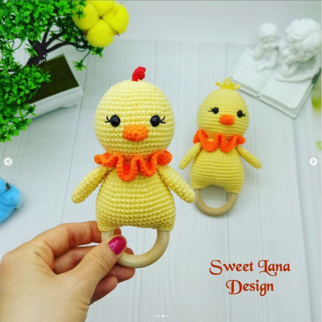 Crochet PATTERN Baby Rattle Chicken, Chicken Rattle PATTERN, Teether ...