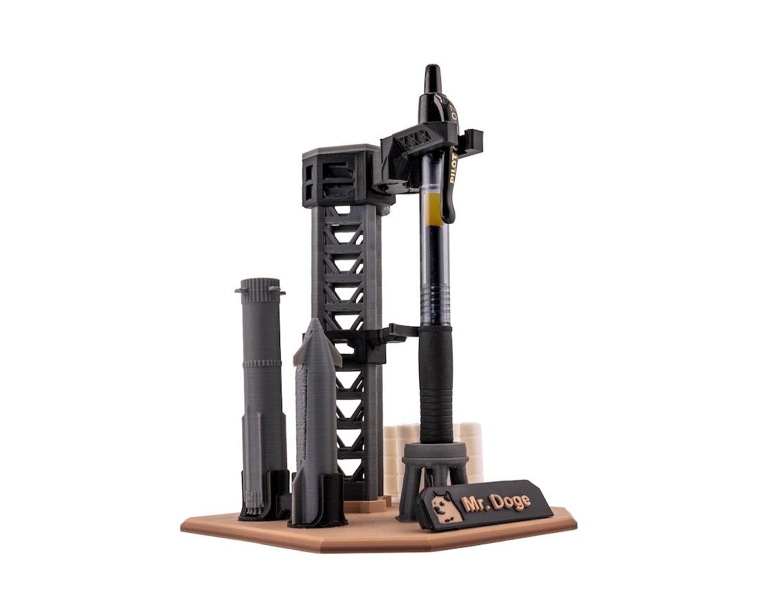 Nostalgic Spacex Starship V1 Launch Tower Pen Holder - Iconic Desk ...