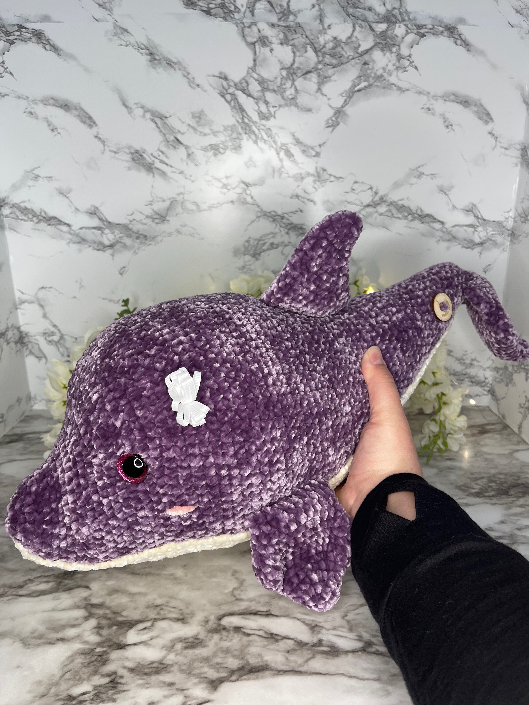 Purple Dolphin Plushie Plush Knit Crochet Toy Stuffed - Etsy