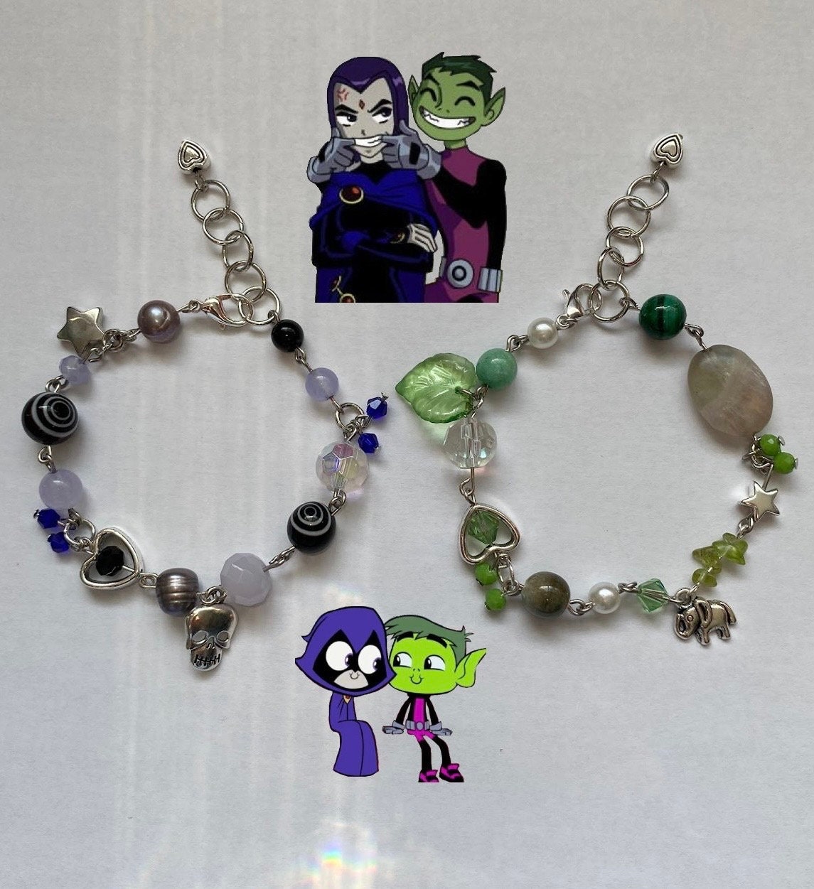 Beast Boy and Raven Inspired Matching Bracelets | Teen Titans - Etsy