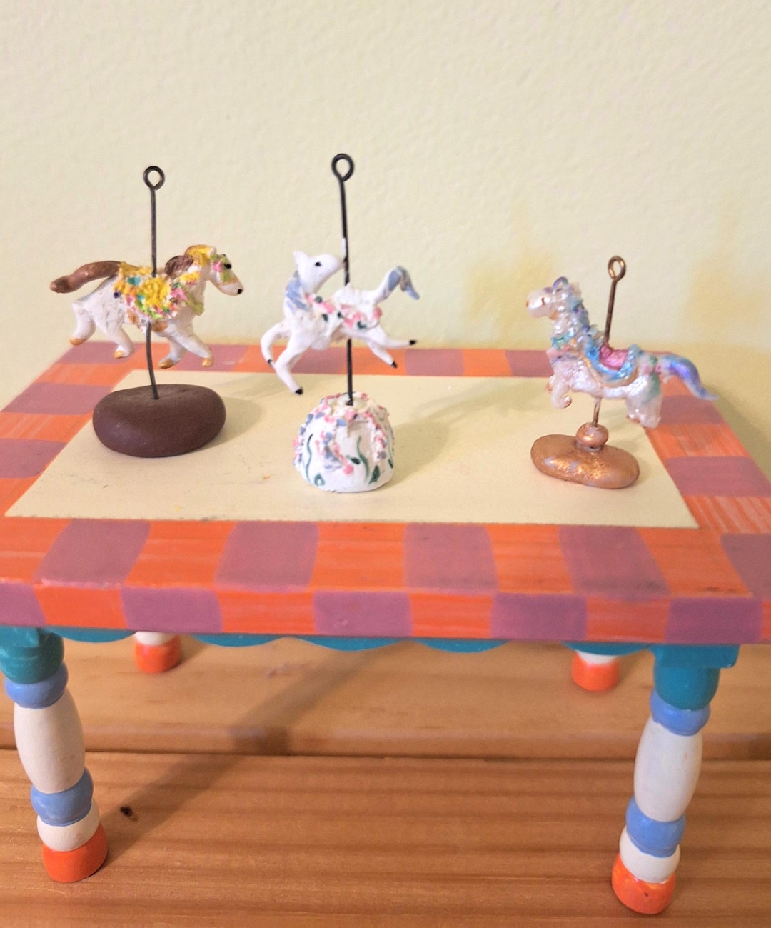 Miniature Animal Sculptures for Display. Carousel Horses, Hand Sculpted ...