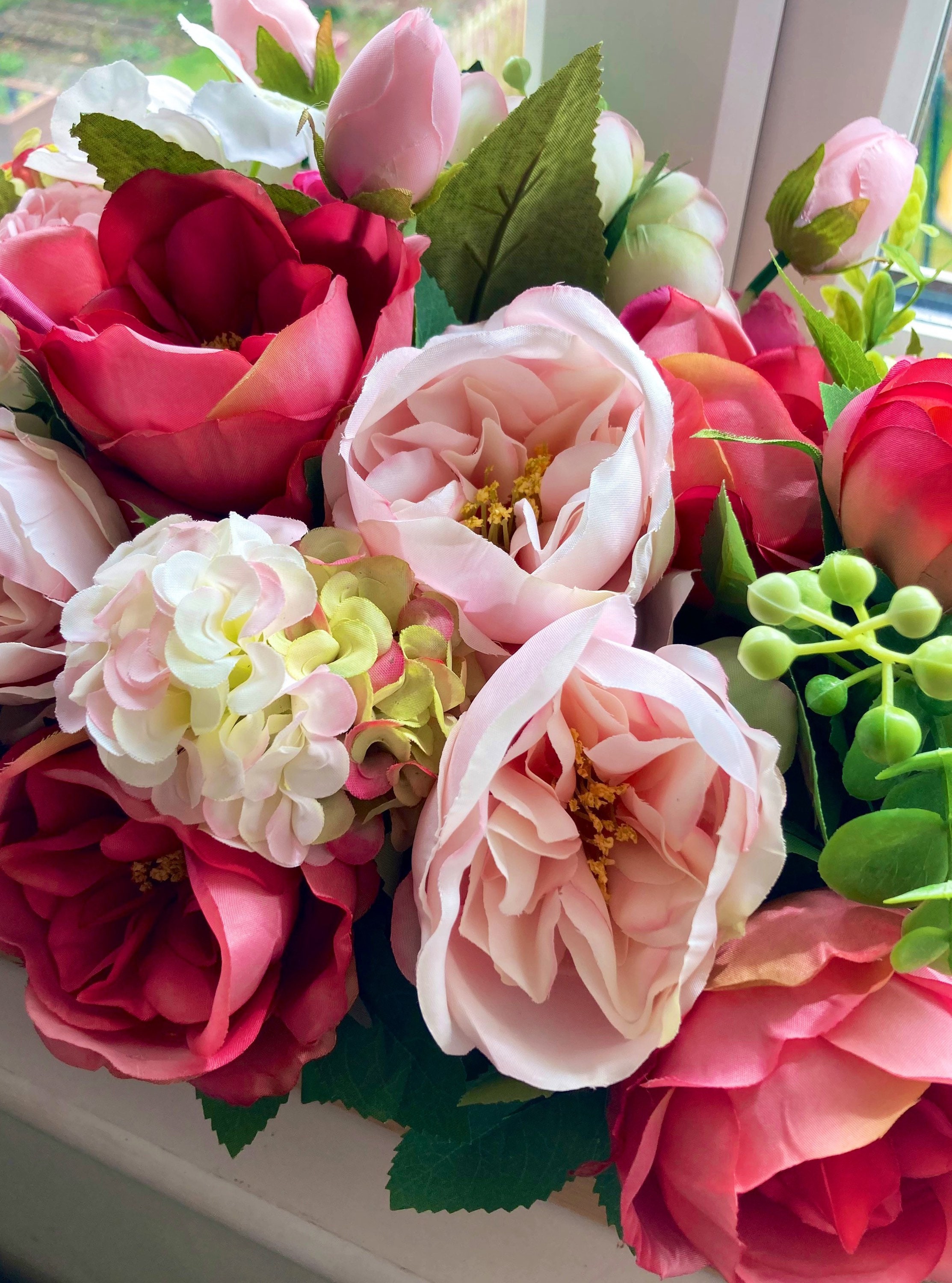 Window Flower Box/ Faux Flower Arrangement/ Faux Flowers/ | Etsy