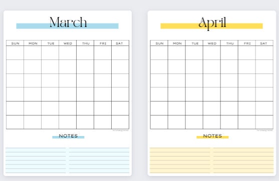 Perpetual Calendar Printable and Undated - Etsy