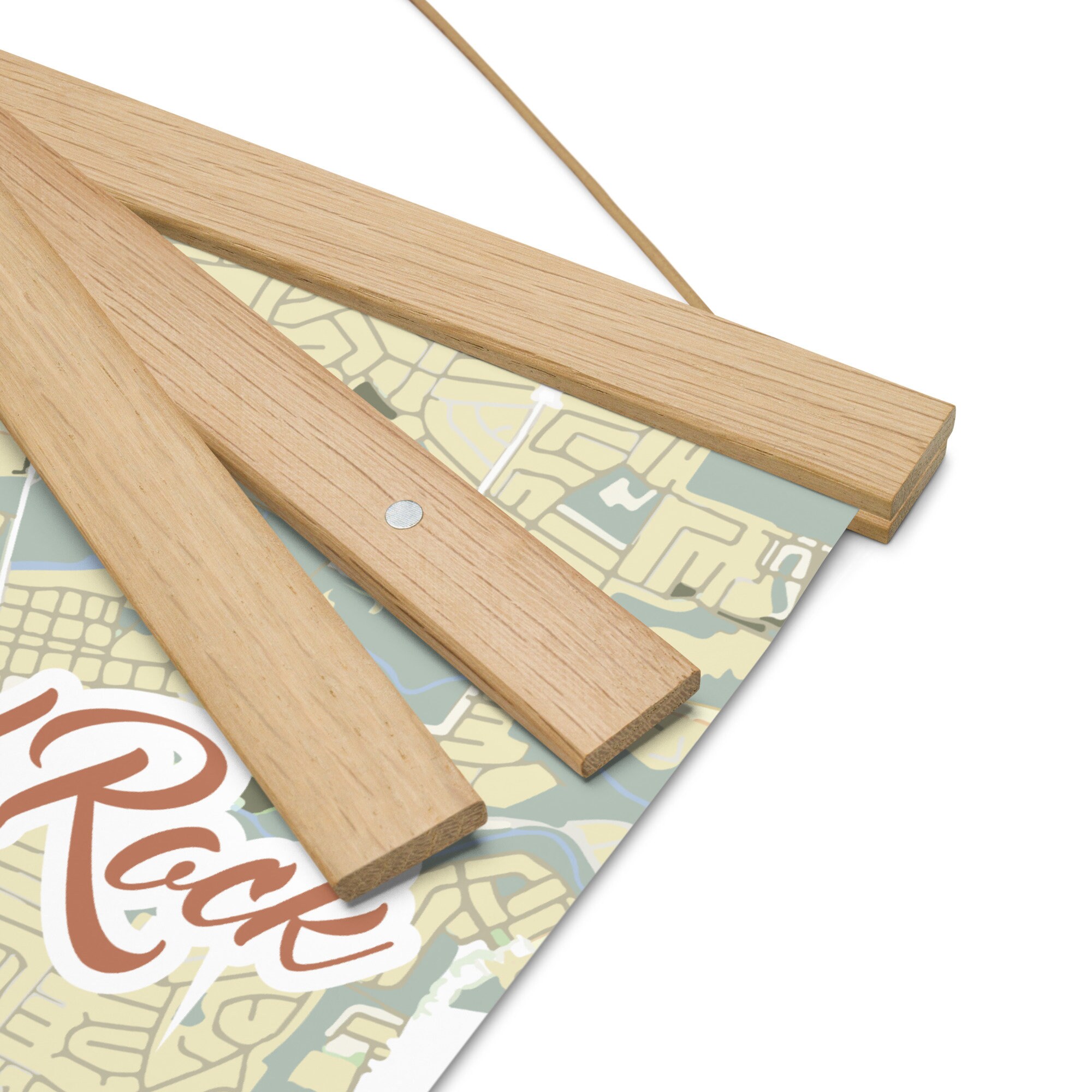 Round Rock Texas Map Poster With Oak Hanger | Colorful Map Printed on ...