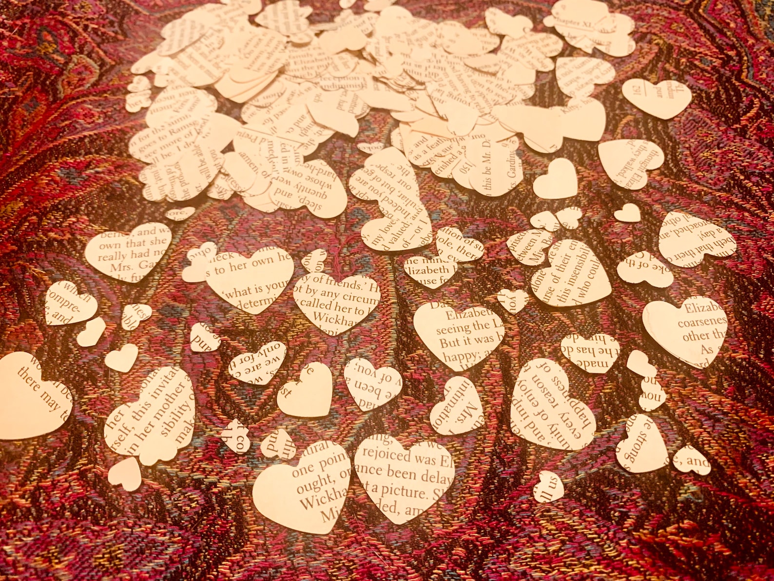 Book Page Heart Confetti — 1,000 Pieces - Etsy