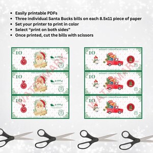 Printable Santa Bucks | Christmas Cash | Claus Cash | Play Money ...