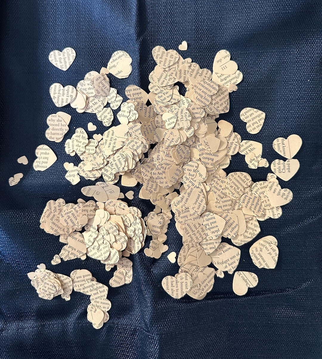 Book Page Heart Confetti — 1,000 Pieces - Etsy
