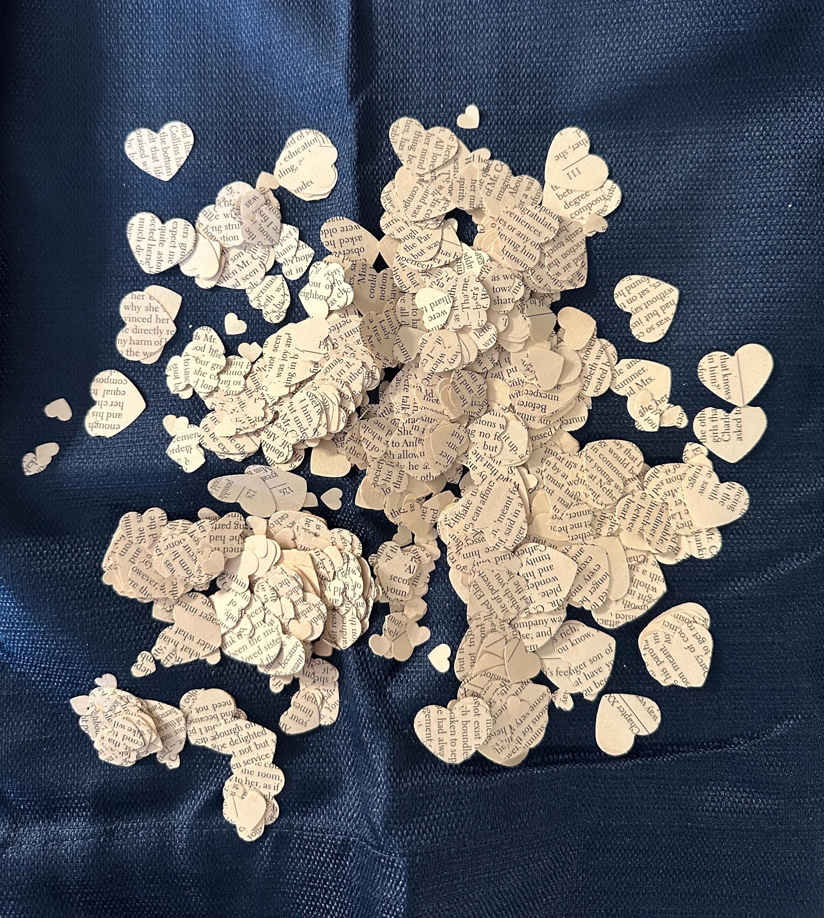 Book Page Heart Confetti — 1,000 Pieces - Etsy