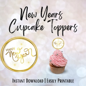 New Years Cupcake Toppers Printable Instant Download PDF - Etsy