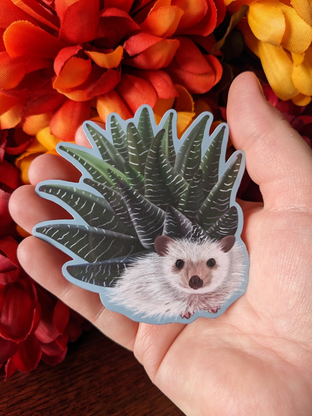 Hedgehog Succulent Sticker | Water-resistant Vinyl Die Cut - Etsy