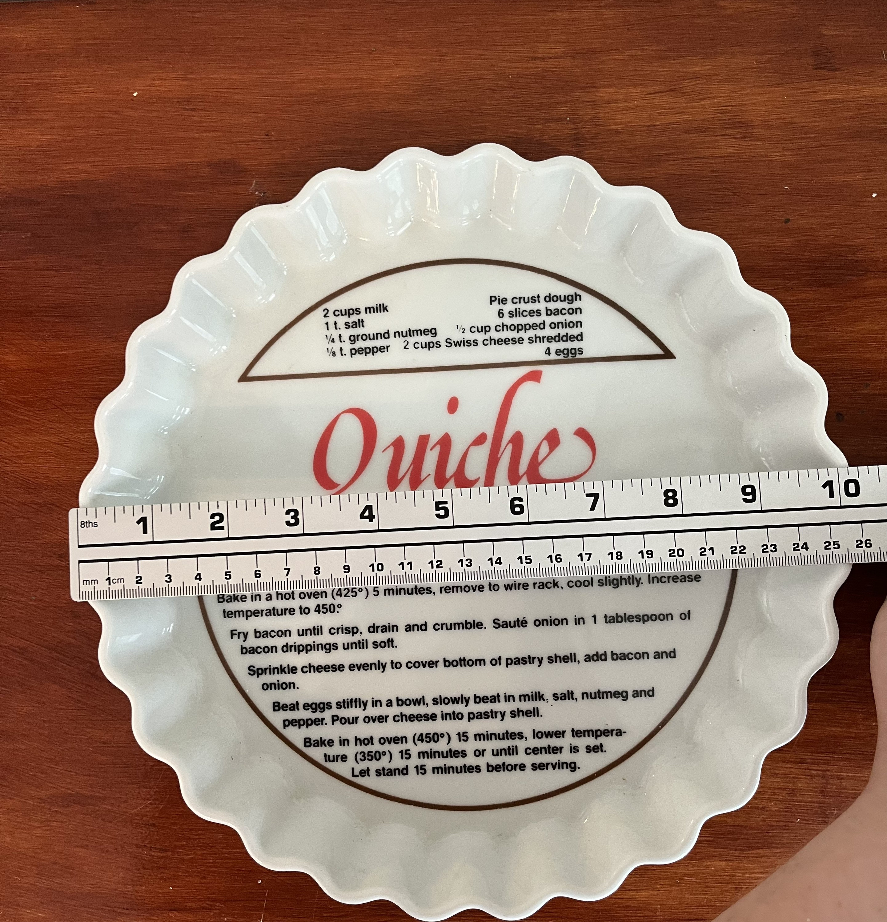 Quiche Recipe Pie Plate Tart Dish Stone Bakeware - Etsy UK