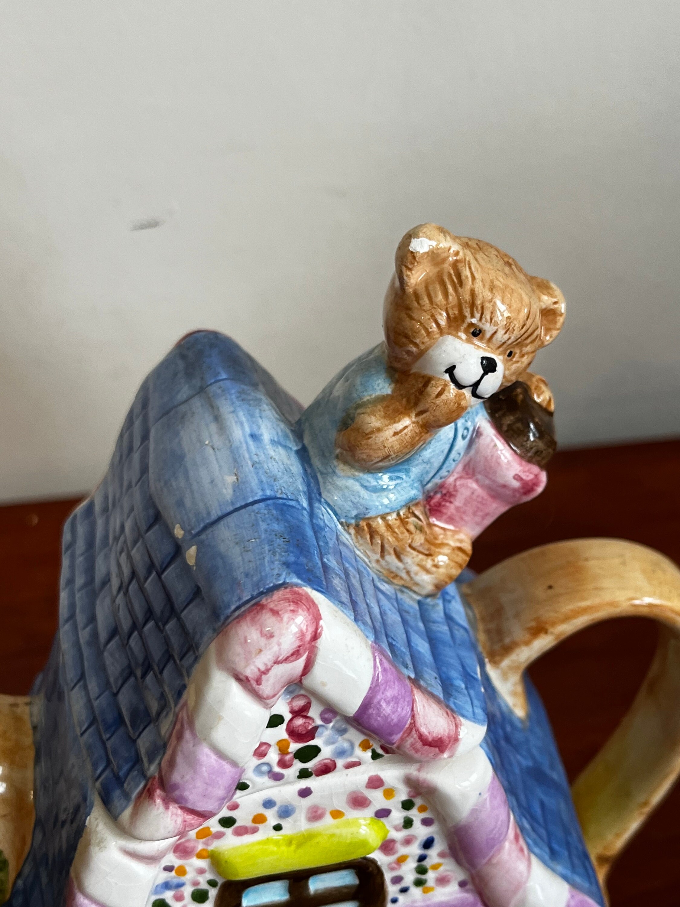 Country Cottage Bears Colorful House Teapot Collectible Vintage Ceramic ...
