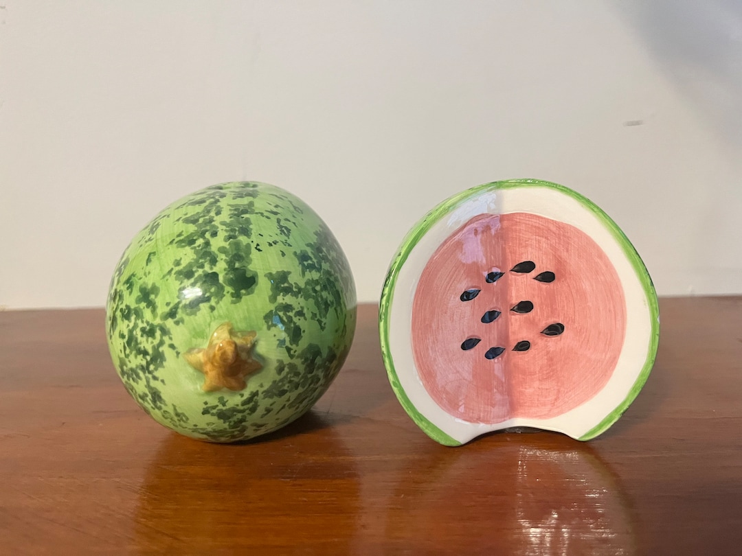 Whole Watermelon Salt and Pepper Shaker Set Fits Together - Etsy