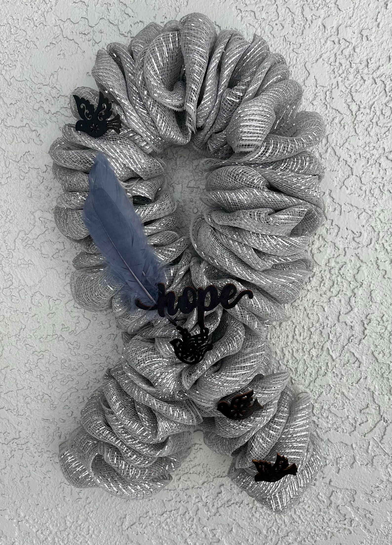 Brain Awareness Ribbon Wreath Brain Cancer Ribbon Hope Wreath - Etsy