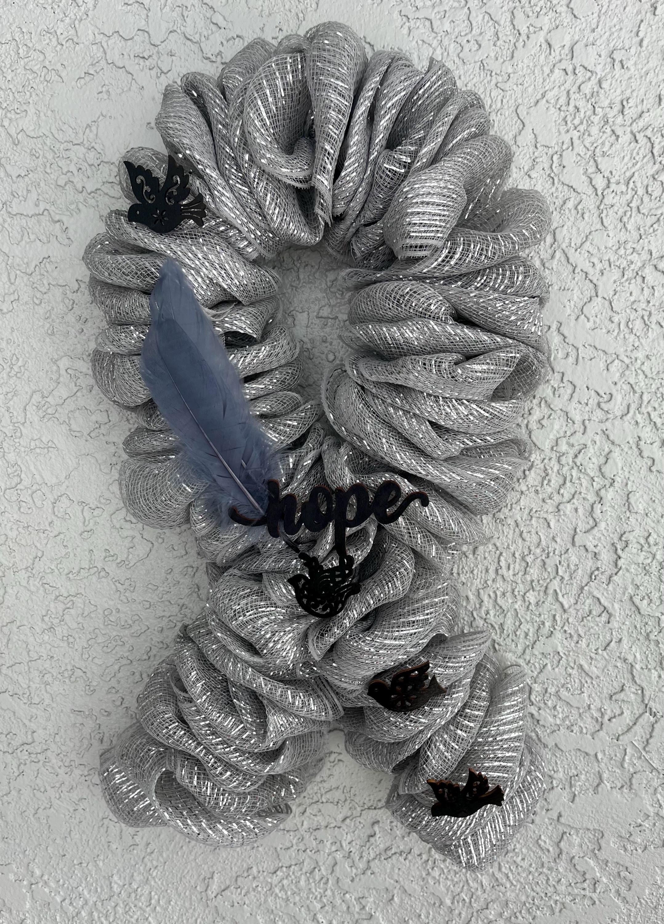 Brain Awareness Ribbon Wreath Brain Cancer Ribbon Hope Wreath - Etsy