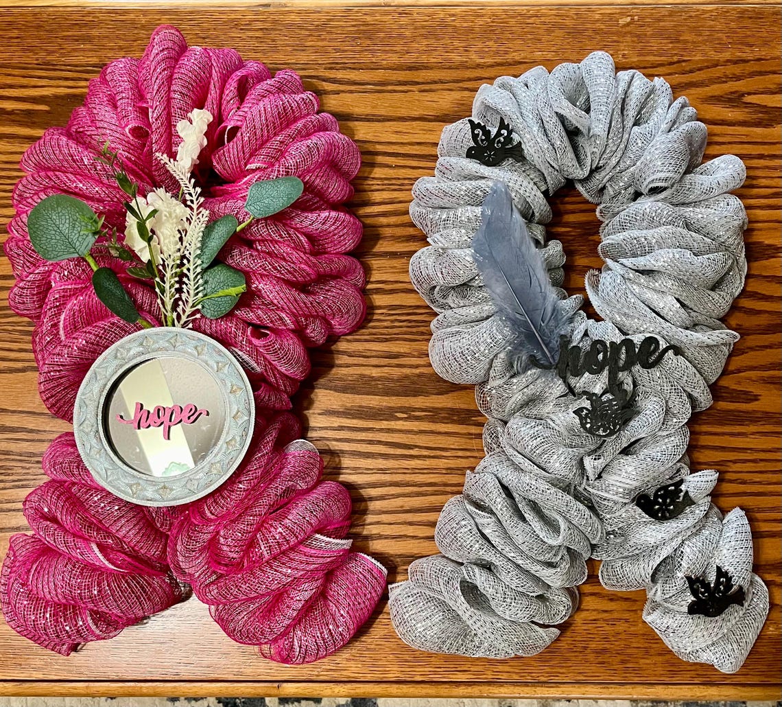 Brain Awareness Ribbon Wreath Brain Cancer Ribbon Hope Wreath - Etsy