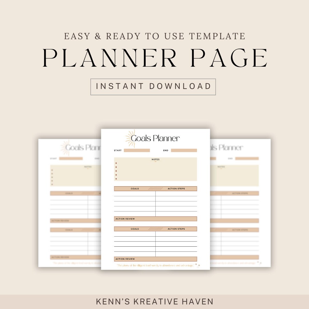 Editable Goals Digital Planner Daily Undated Planner iPad Planner ...