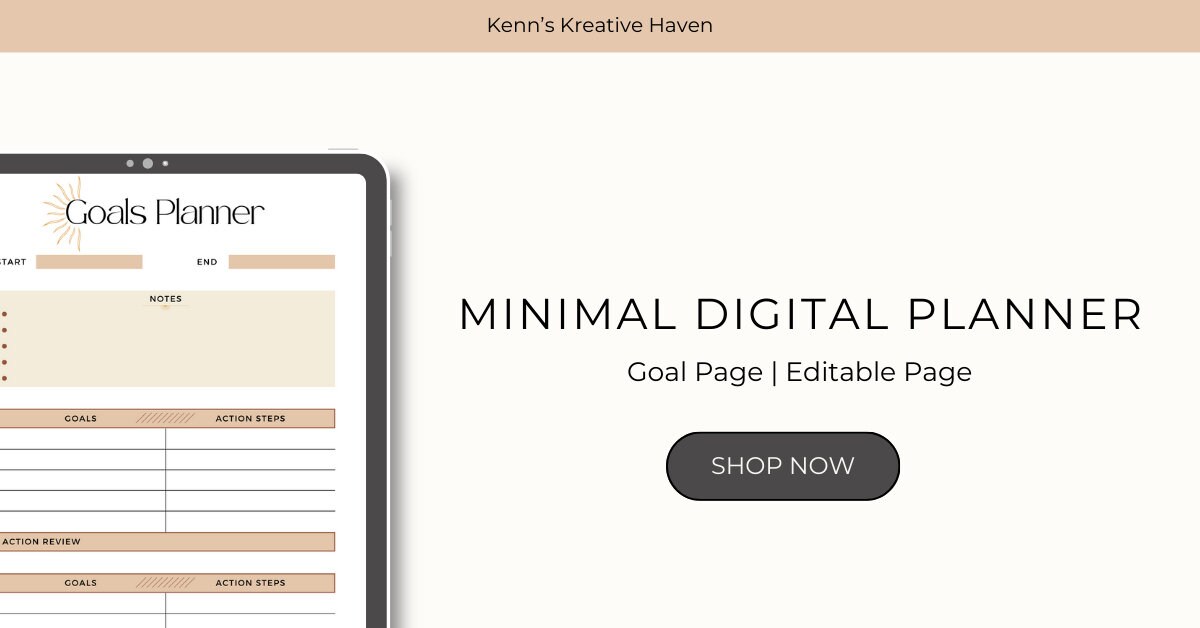 Editable Goals Digital Planner Daily Undated Planner iPad Planner ...