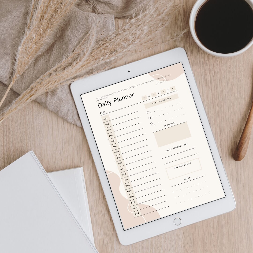 Editable Daily Digital Planner Daily Undated Planner iPad Planner ...