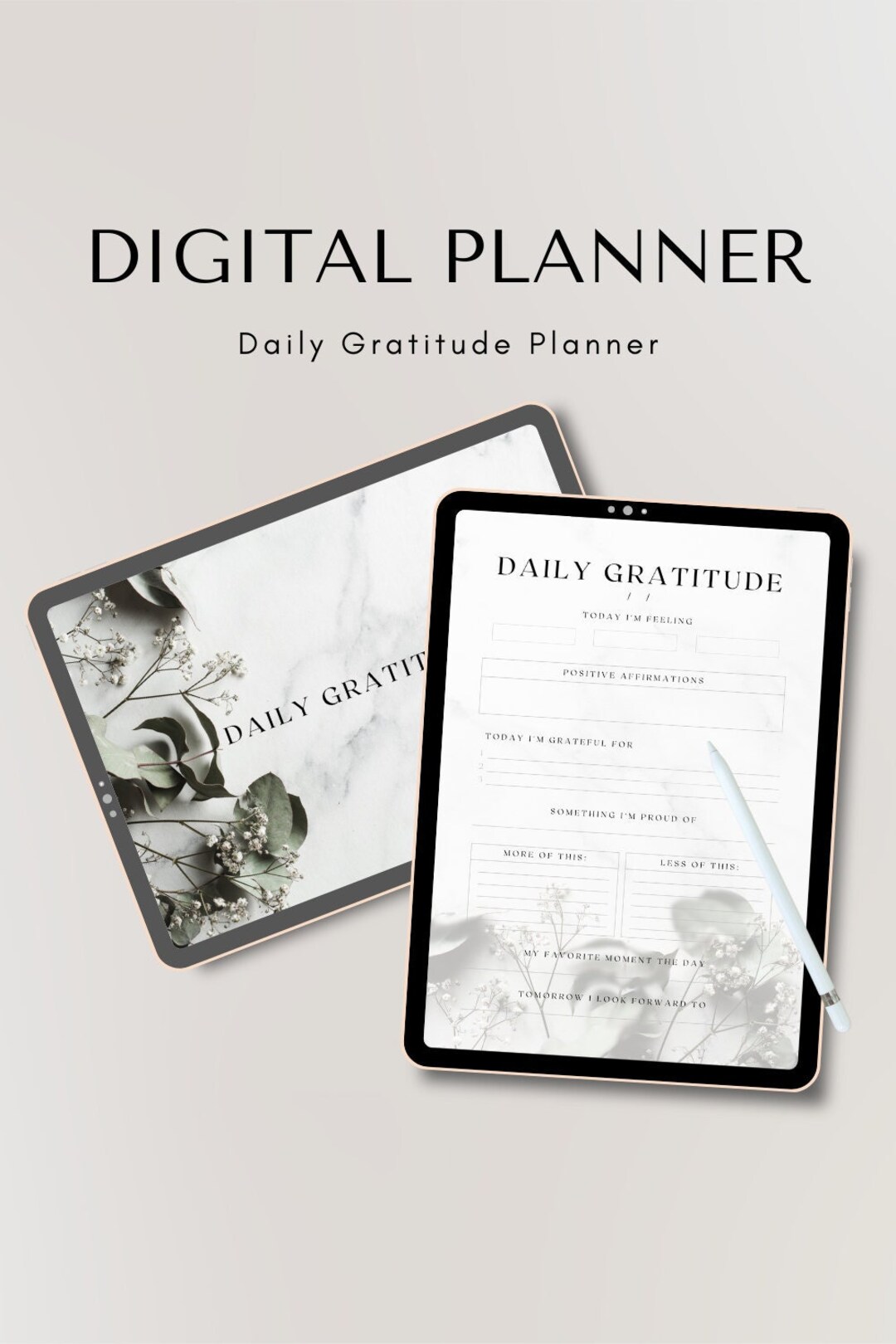 Editable Daily Gratitude Digital Planner Daily Undated Planner iPad ...