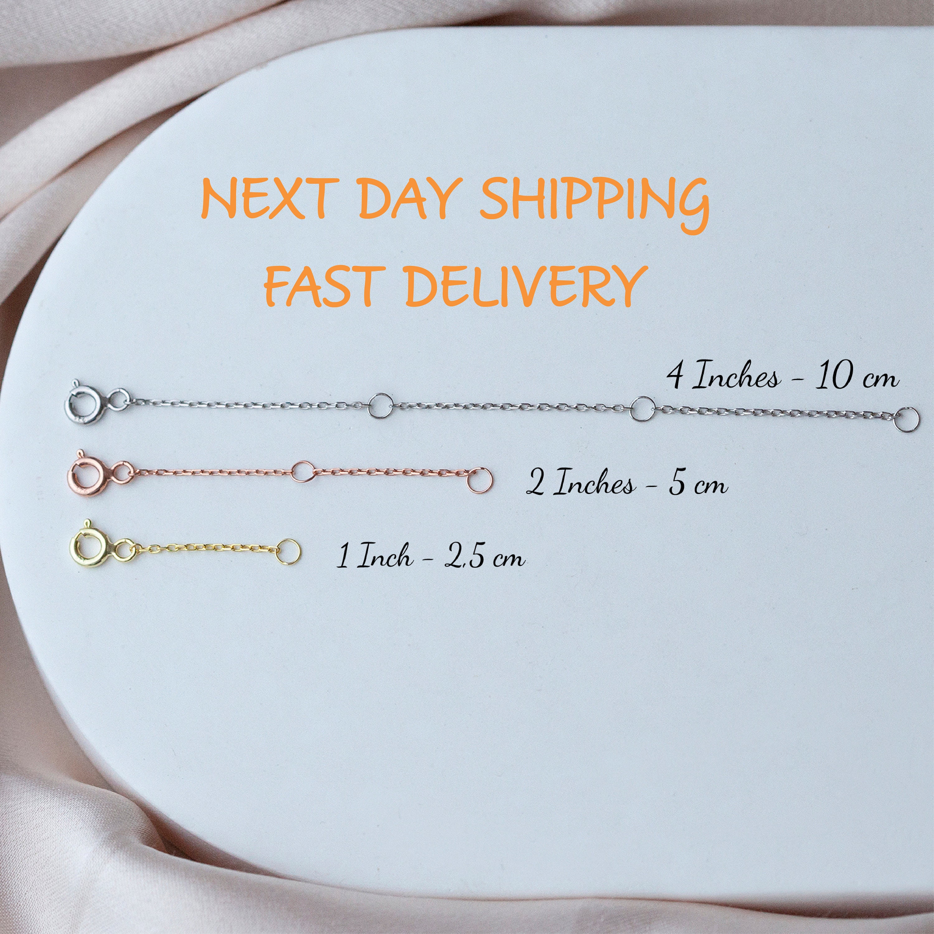 14K Solid Gold Extender Chain Adjustable Necklace Extender | Etsy