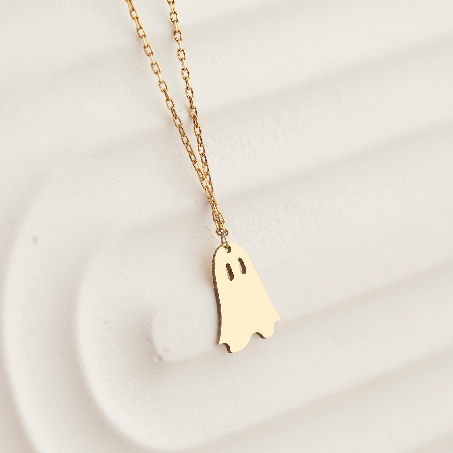 Halloween Ghost Necklace Sterling Silver Tiny Ghost Necklace - Etsy