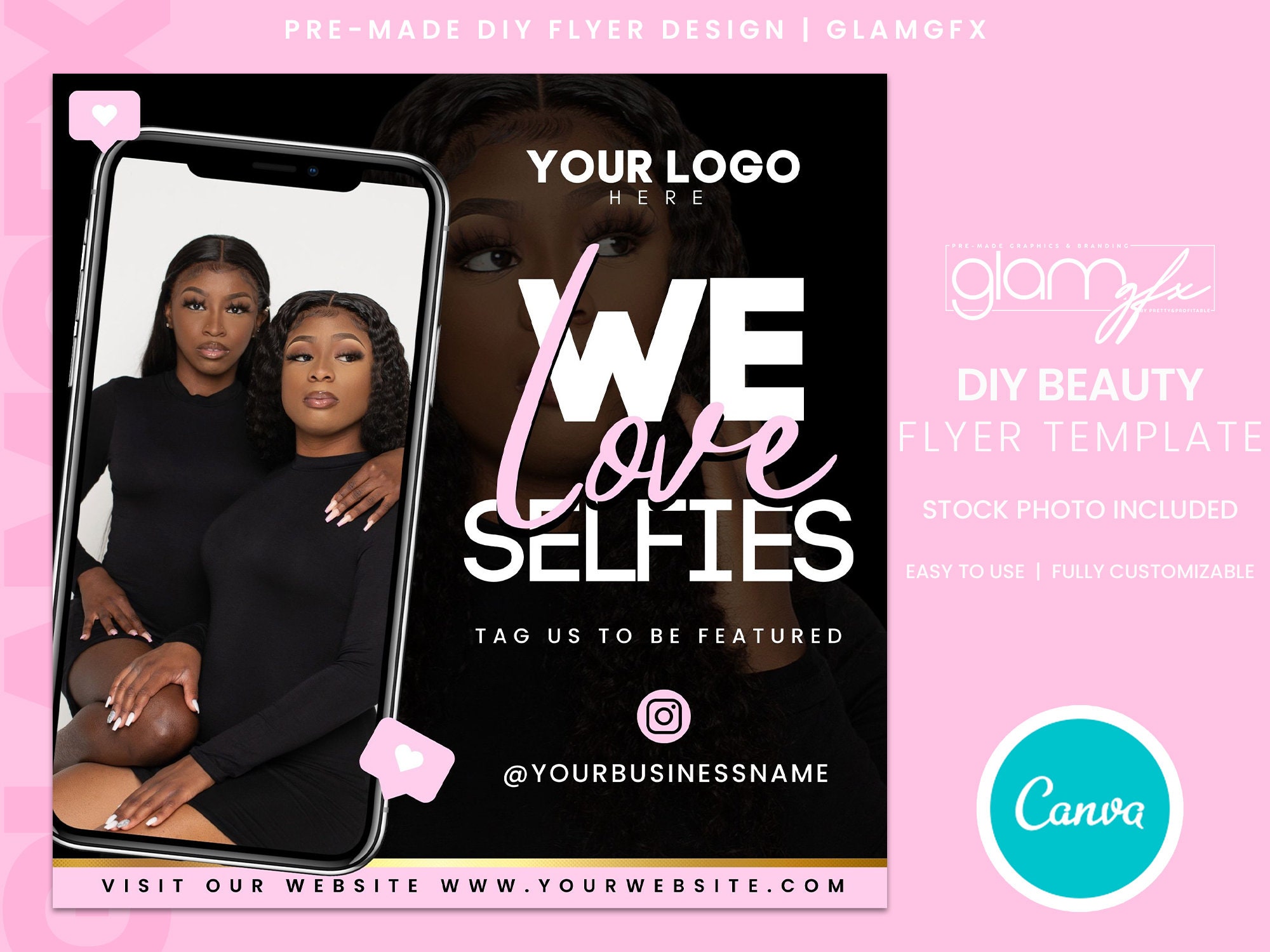 DIY Flyer Design Template Premade Canva Flyer Design Beauty Flyer Lash ...