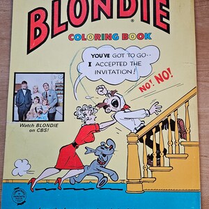 1968 Blondie Coloring Book ! Pretty Good Condition, Has One Panel Colored, Cover Color Mark ...
