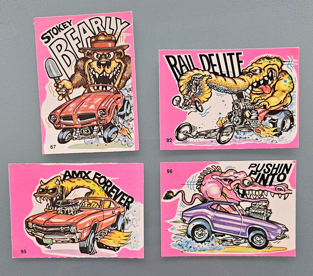 Odd Rods Cards 4 Pack #67 Stokey Bearly, #92 Rail Delite, #95 AMX ...