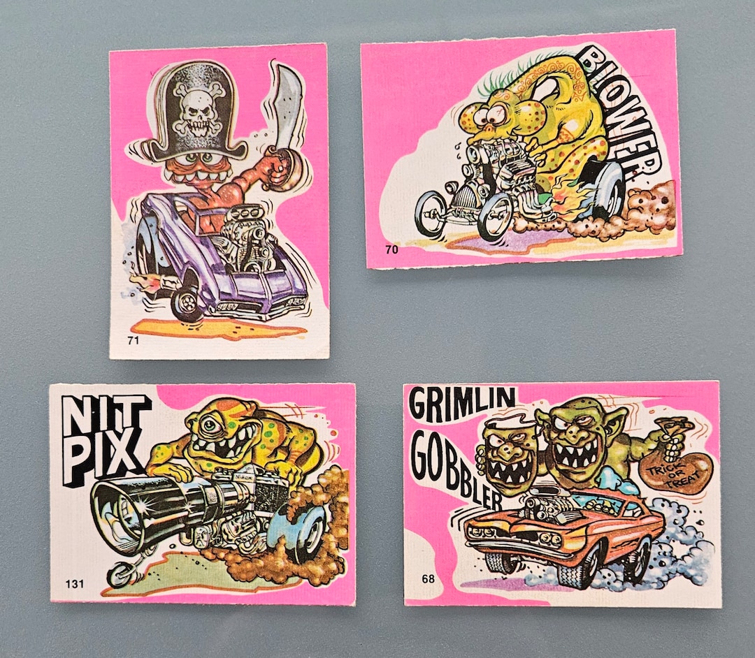 Odd Rods Card 4 Pack #71 Pirate, #68 Grimlin Gobbler, #70 Blower, #131 ...