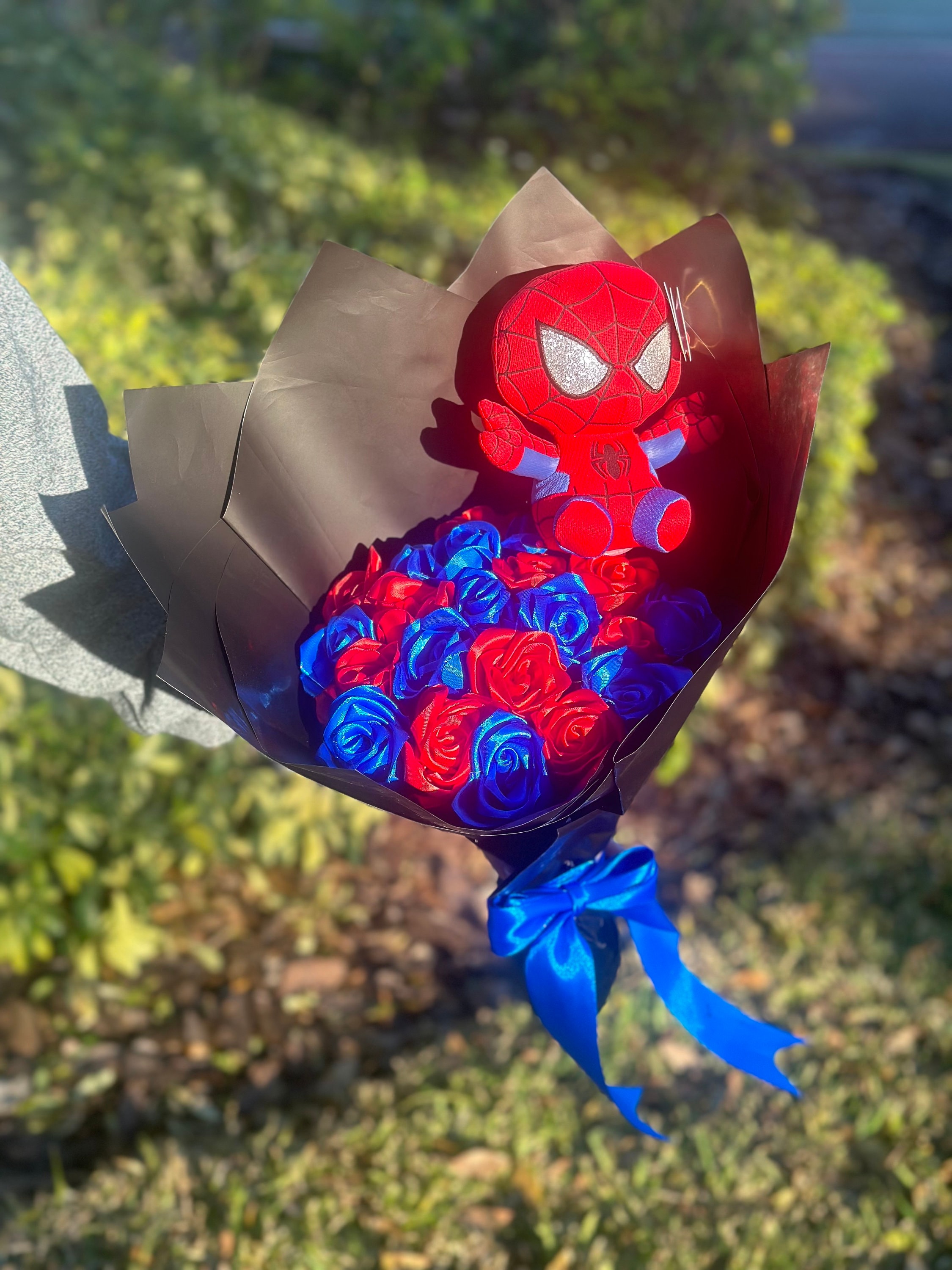 Eternal Rose Bouquet Spider Man Bouquet Valentines Bouquet Super Hero ...