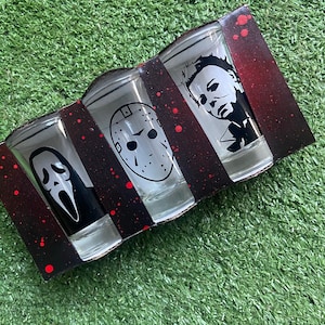 Horror Film Shot Glass Set Halloween Shot Glass - Etsy