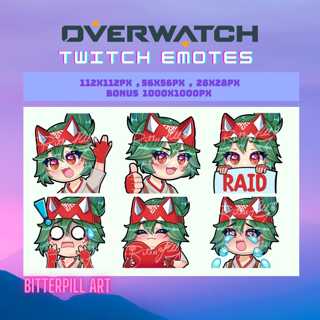 Twitch Emotes - Overwatch 2 - Chibi Kiriko - Etsy
