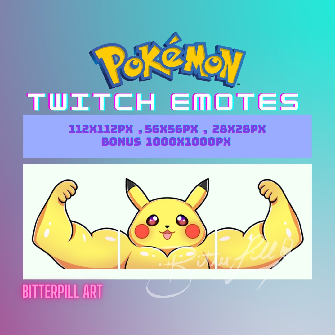 Pokémon Pikachu Buff Twitch Emote - Etsy