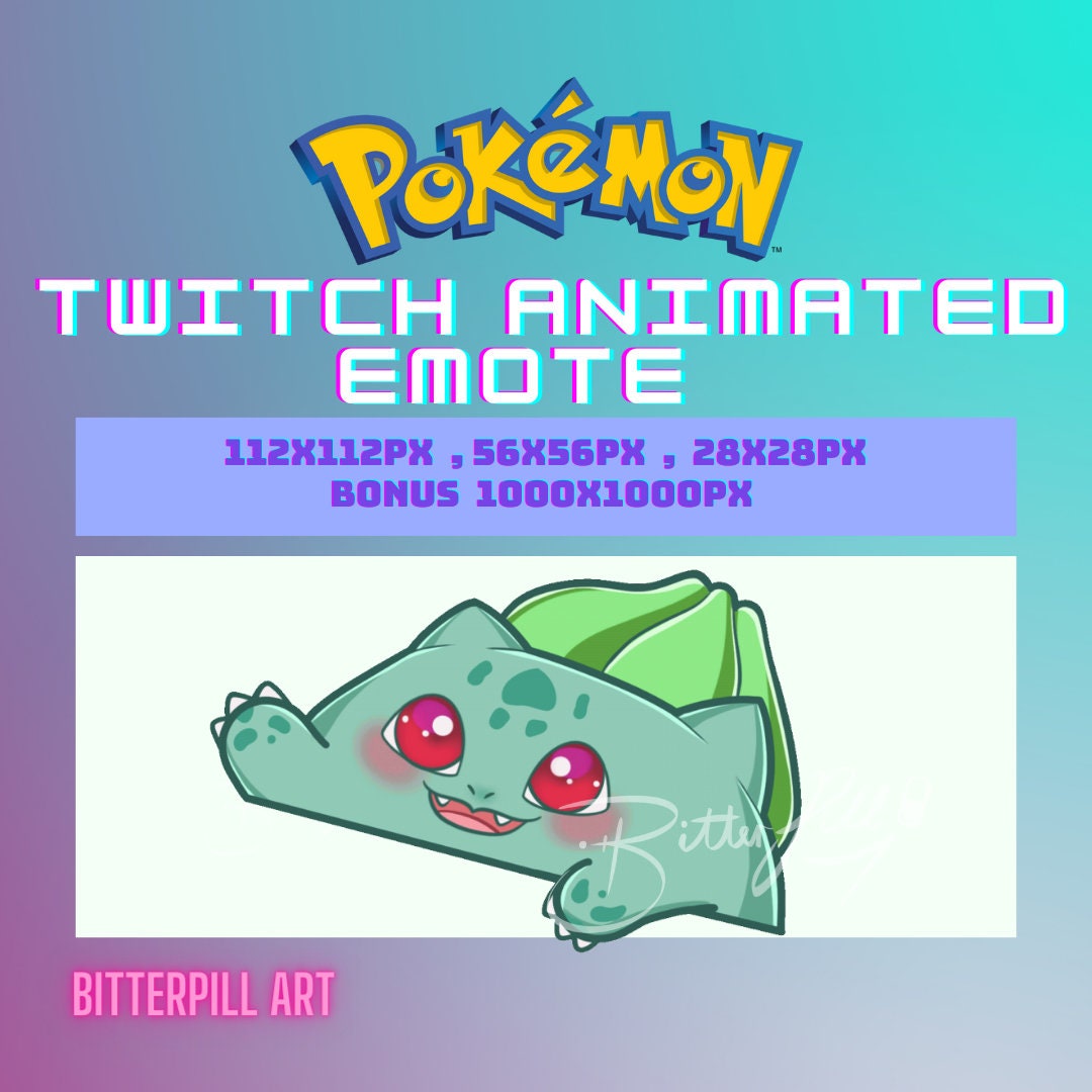 ANIMATED Pokémon Bulbasaur Twitch Emote - Etsy