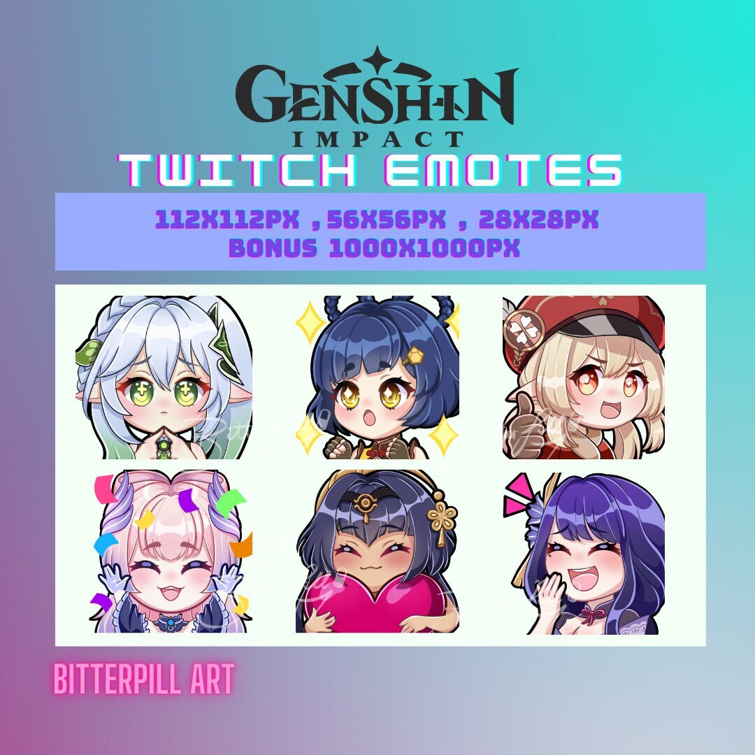 Genshin Impact Twitch Emote Pack - Etsy