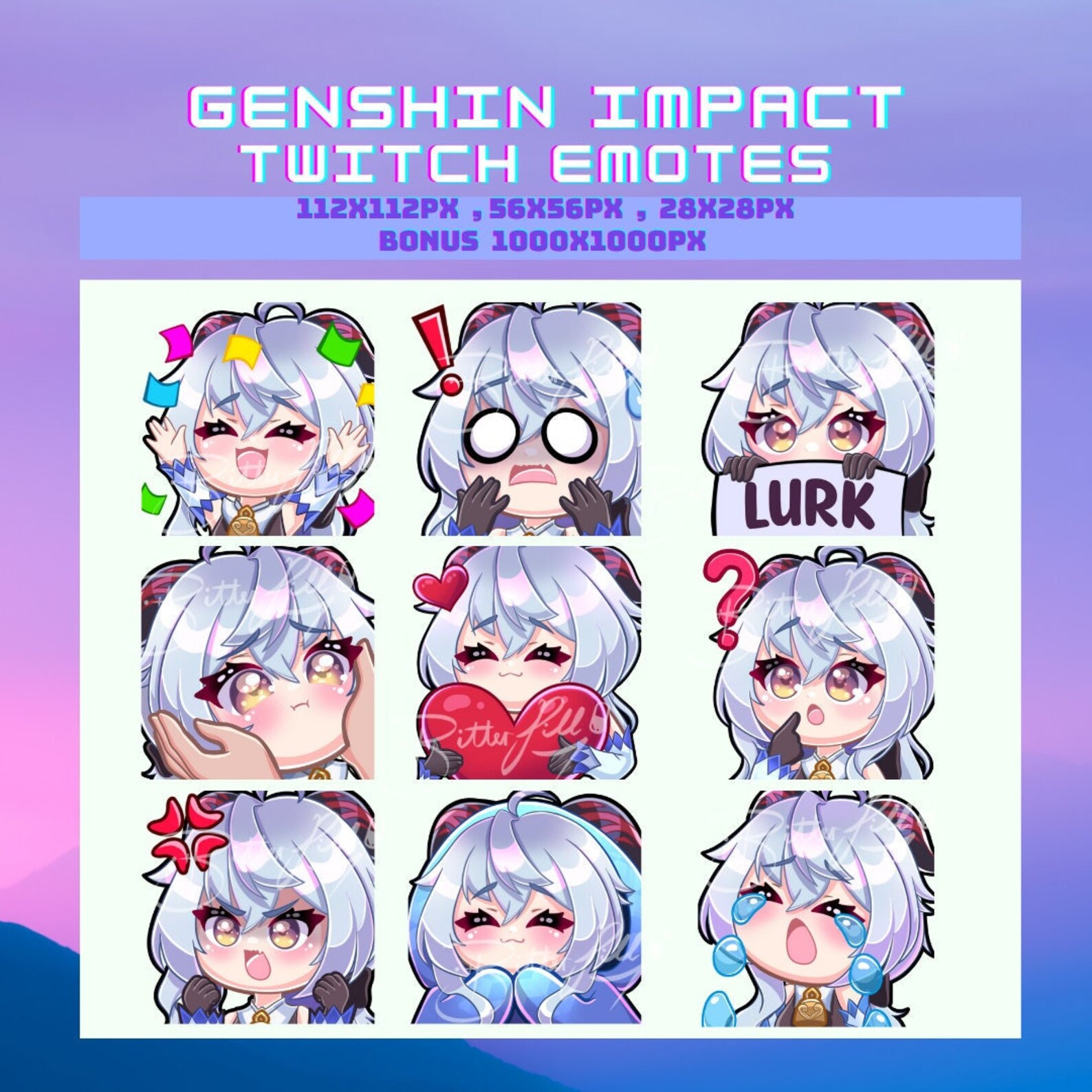 Twitch Emote Pack Ganyu Genshin Impact - Etsy