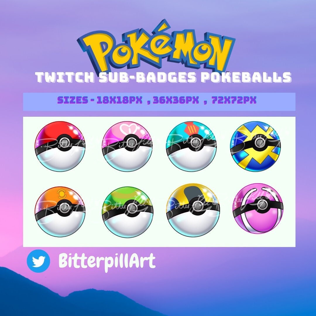 Twitch Sub-badges Pokémon Pokéball - Etsy