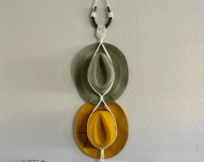 Horseshoe Macrame Hat Hanger, Cowboy Hat Display, Western Wall Decor - Etsy