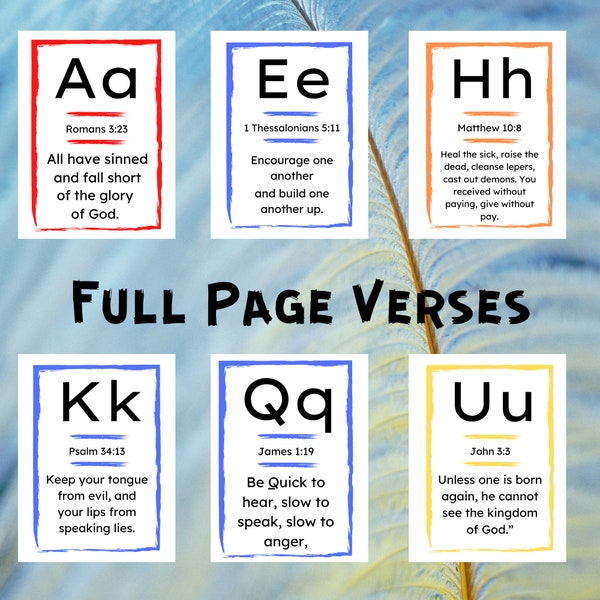 Abc Bible Verse Cards - Etsy