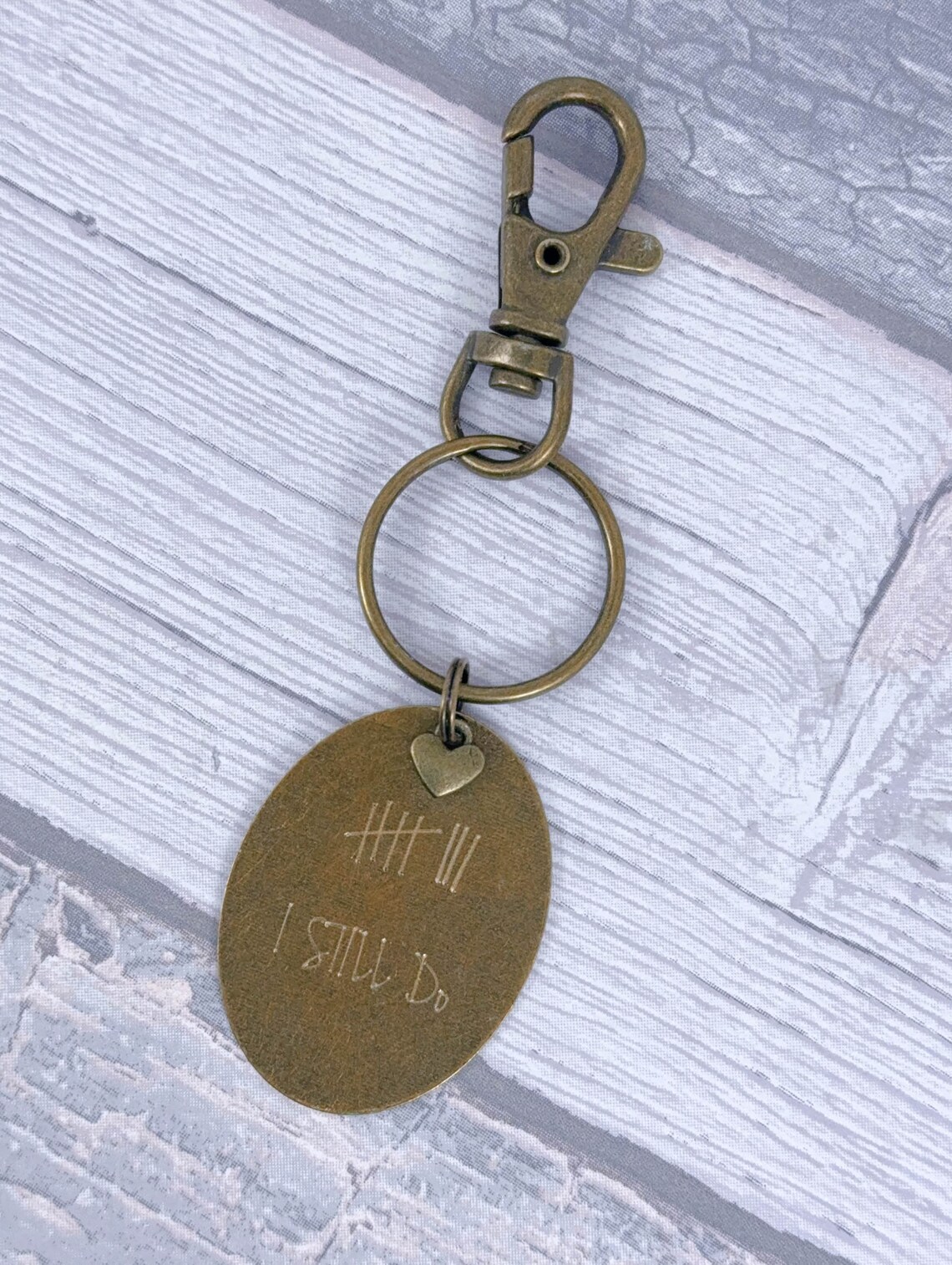 8th Anniversary Bronze Keyring: Tally Mark Keepsake Gift - Etsy