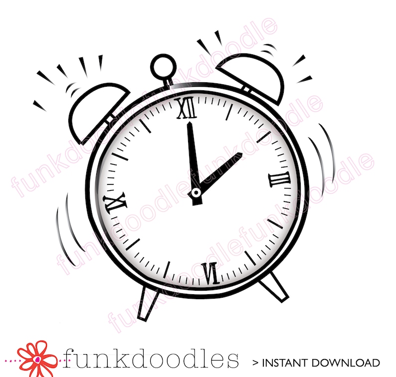 Alarm Clock Clip Art for Planner Clipart or Planner Icons or Social ...