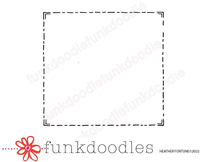 Doodle Clipart Border; Square Hand Drawn Scribble Frame for Social ...