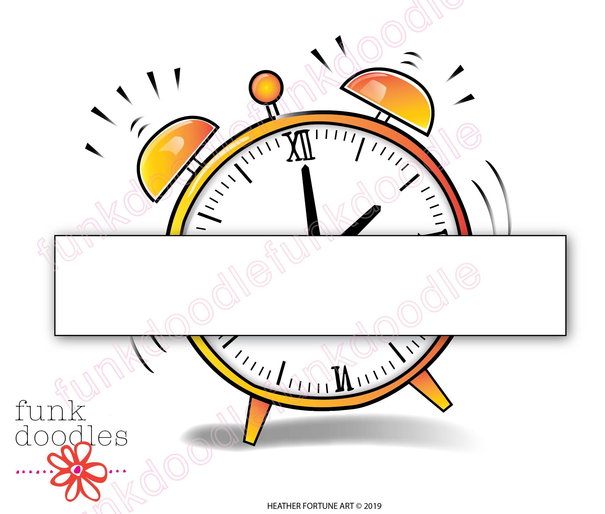DAYLIGHT SAVING Time Clip Art; DST 2026, Hand Drawn Spring Alarm Clock ...