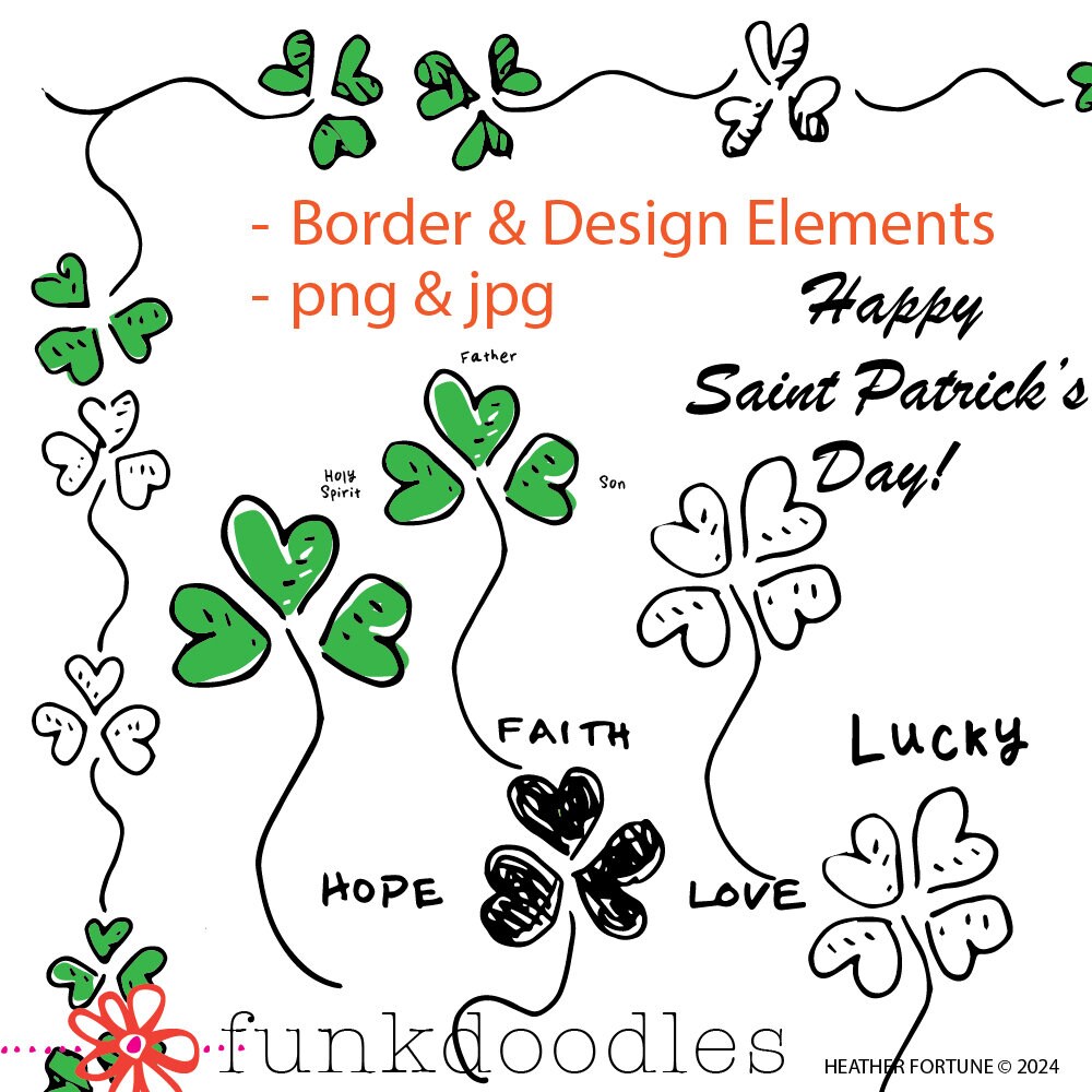 St Patricks Day Clip Art SHAMROCK Border With Religious Trinity Text ...
