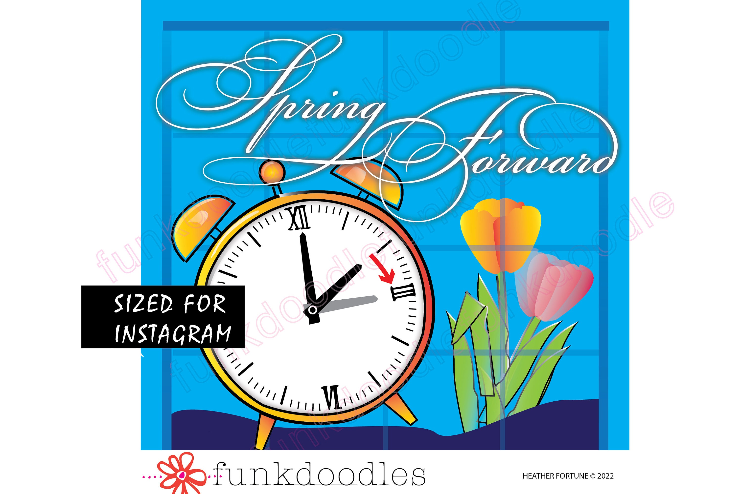 DAYLIGHT SAVING Time Begins Clip Art DST Hand Drawn Cute Alarm Clock ...