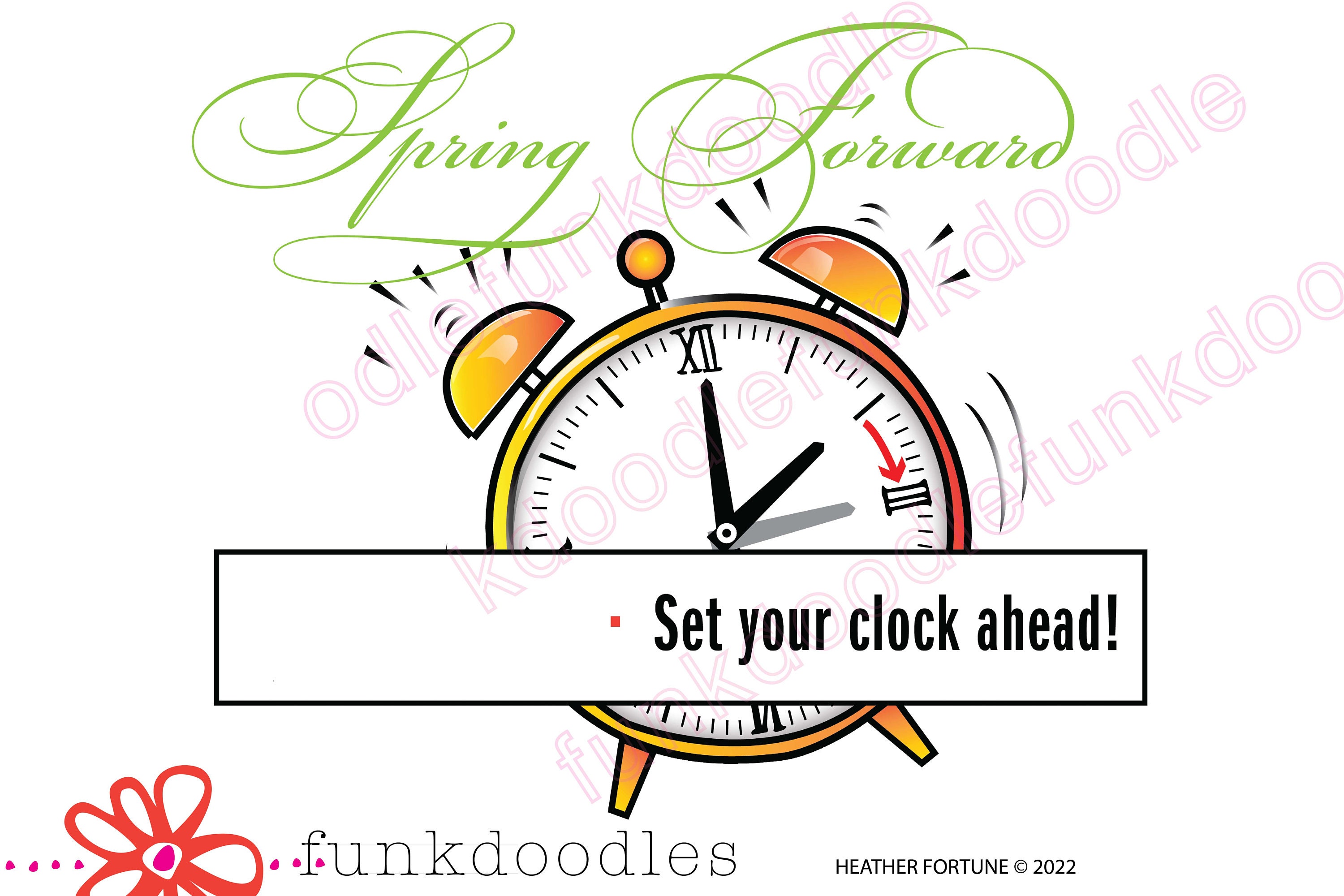 Daylight Saving Time Clip Art for Spring Forward on March 13 2022 DST ...