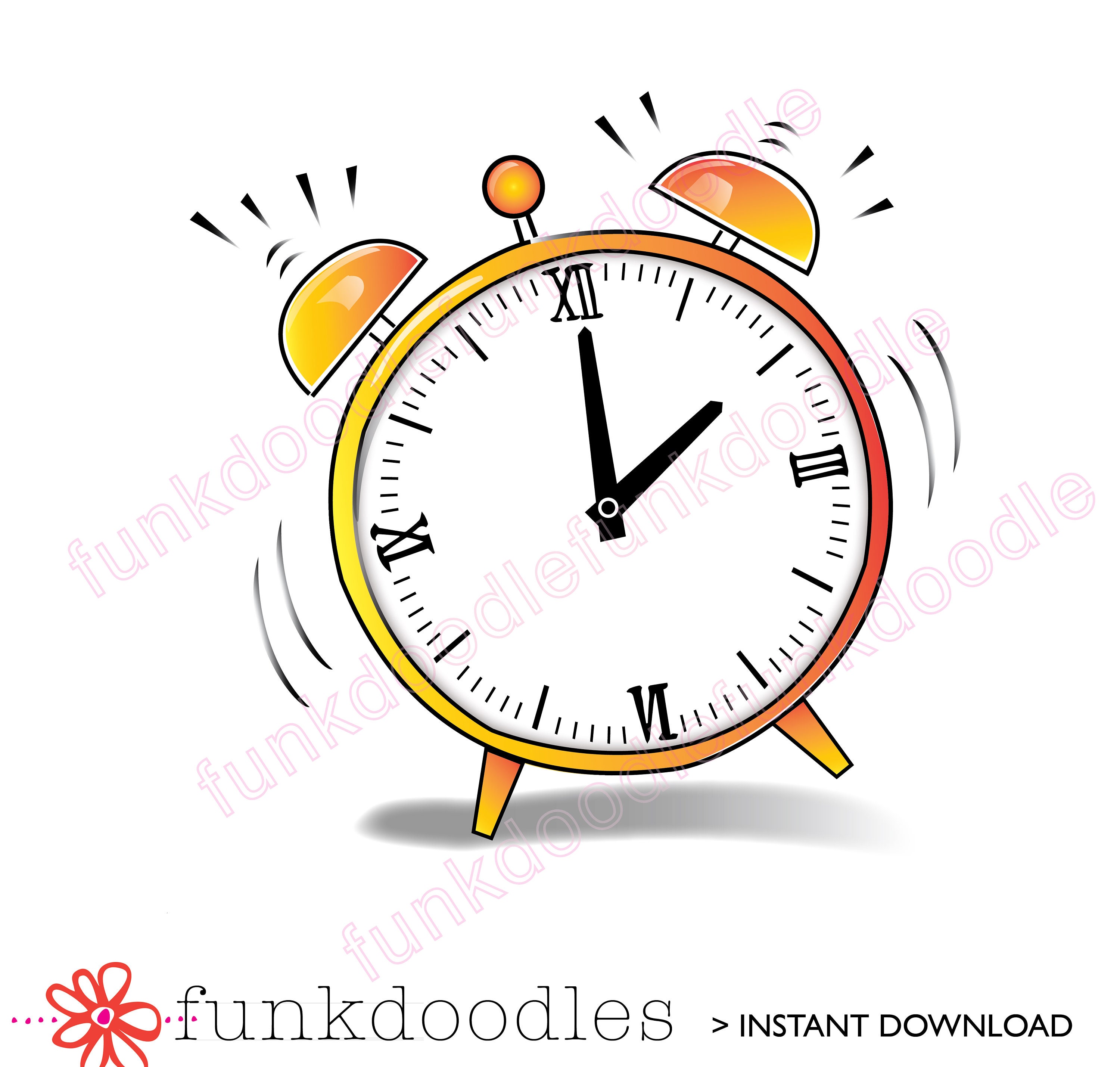Alarm Clock Clip Art for Planner Clipart or Planner Icons or Social ...