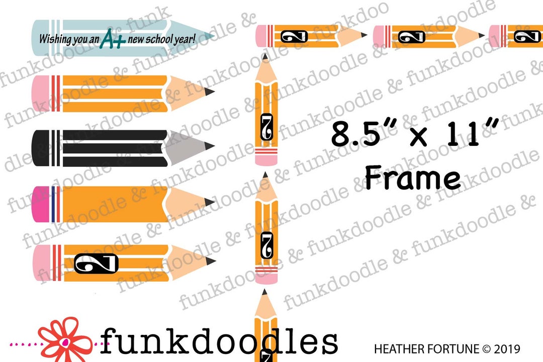 Yellow Number Two Pencil Clip Art for Back to School Frame or Graphic ...